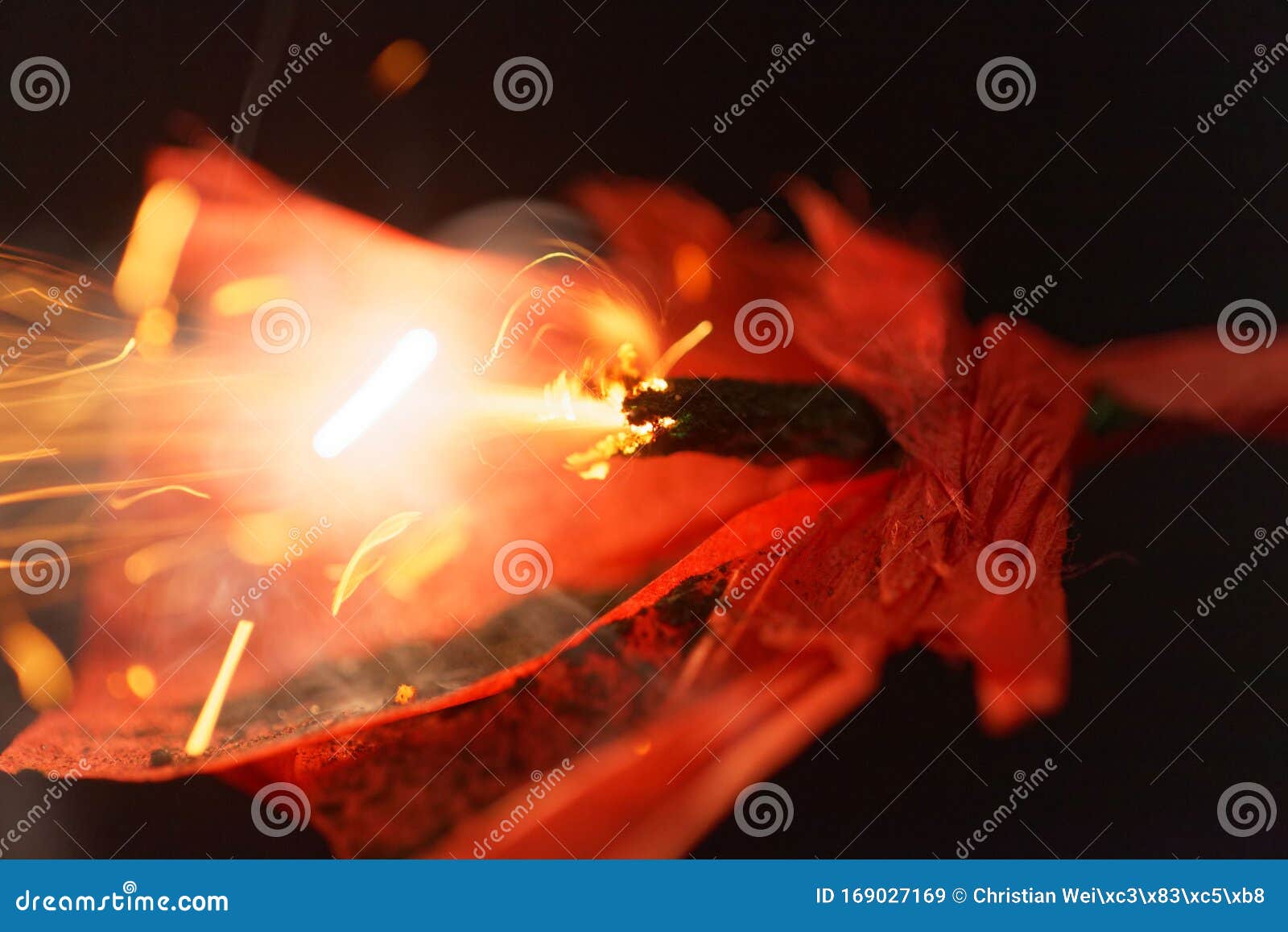 Macro Photo of an Exploding Firecracker Stock Image - Image of blaze, flammable: 169027169