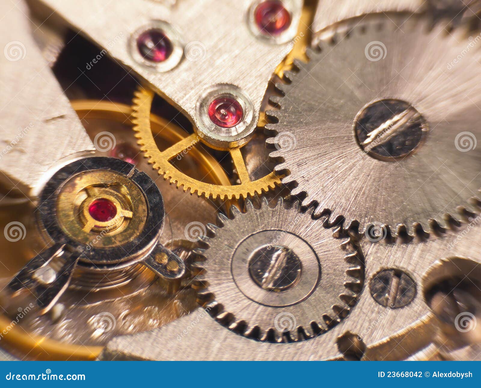 Macro Photo of the Mechanism of a Watch Stock Photo - Image of gears ...