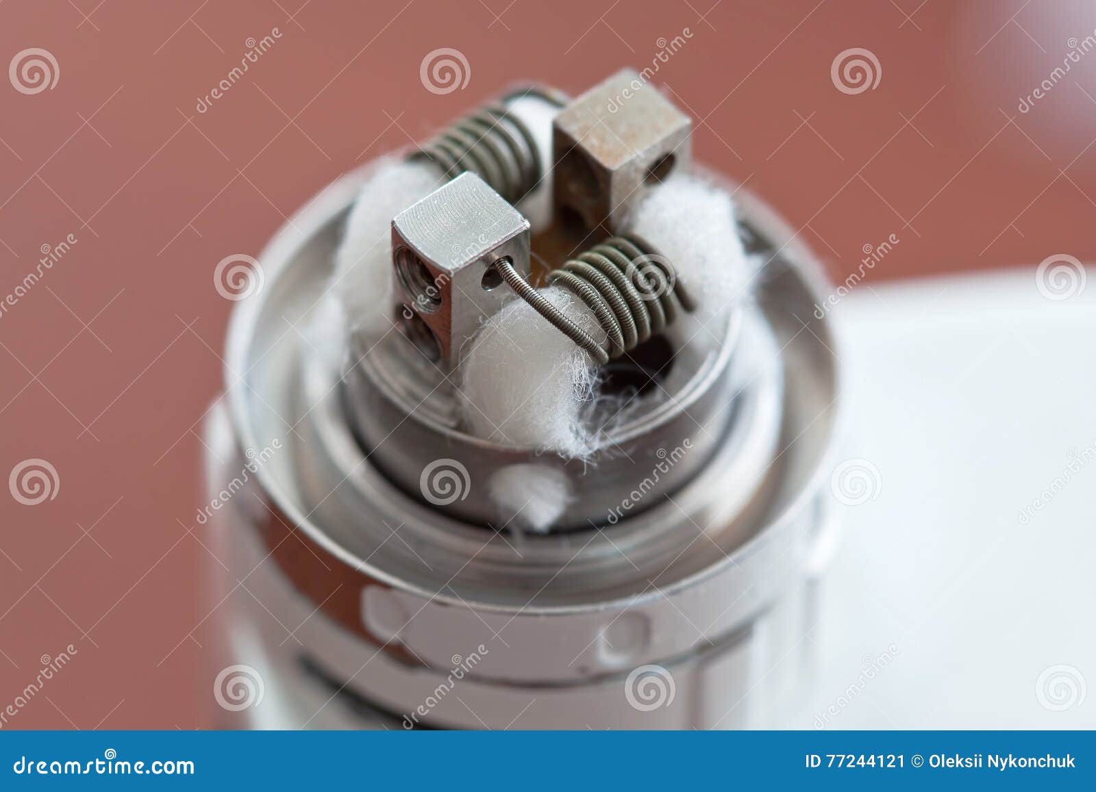 Macro Photo of New Clapton Coil Mounted in the Electronic Cigarette Stock Image - Image of steel ...