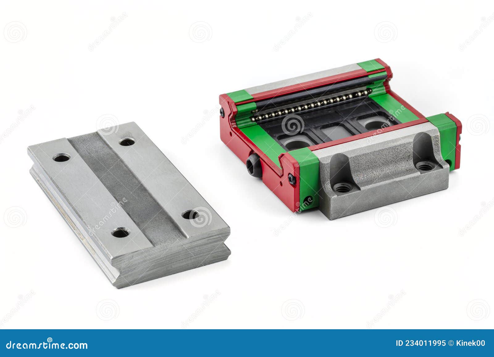 Macro Photo of a Old Linear Bearing with a Linear Trolley, Isolated on ...