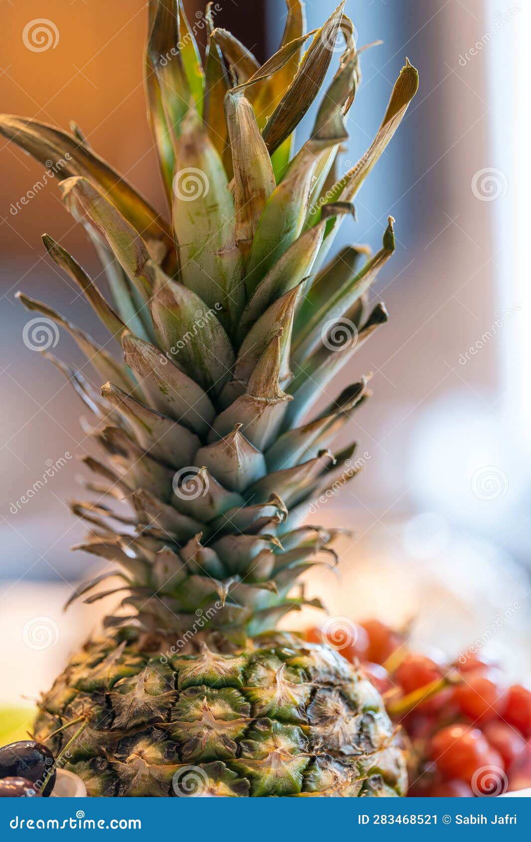 Big Pineapple With Stem On Bright Background Royalty-Free Stock Photo ...