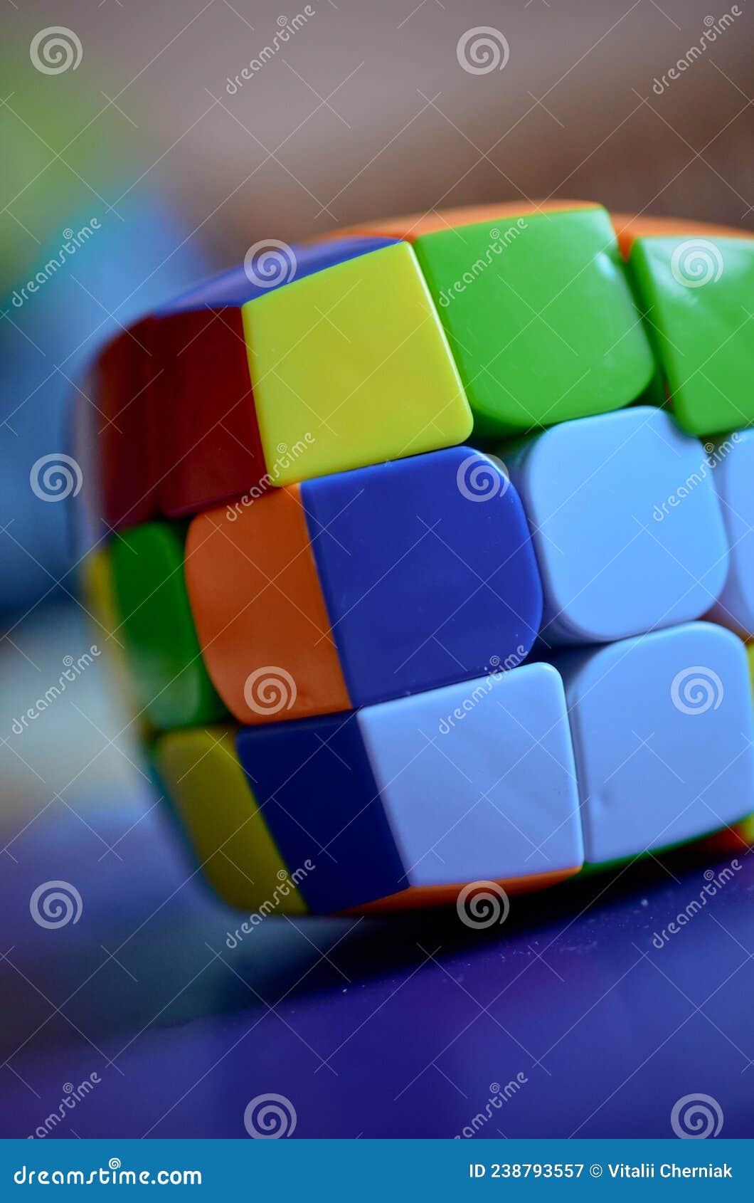 Macro Photo of a Rubik S Cube with Mixed Colors Stock Image - Image of ...