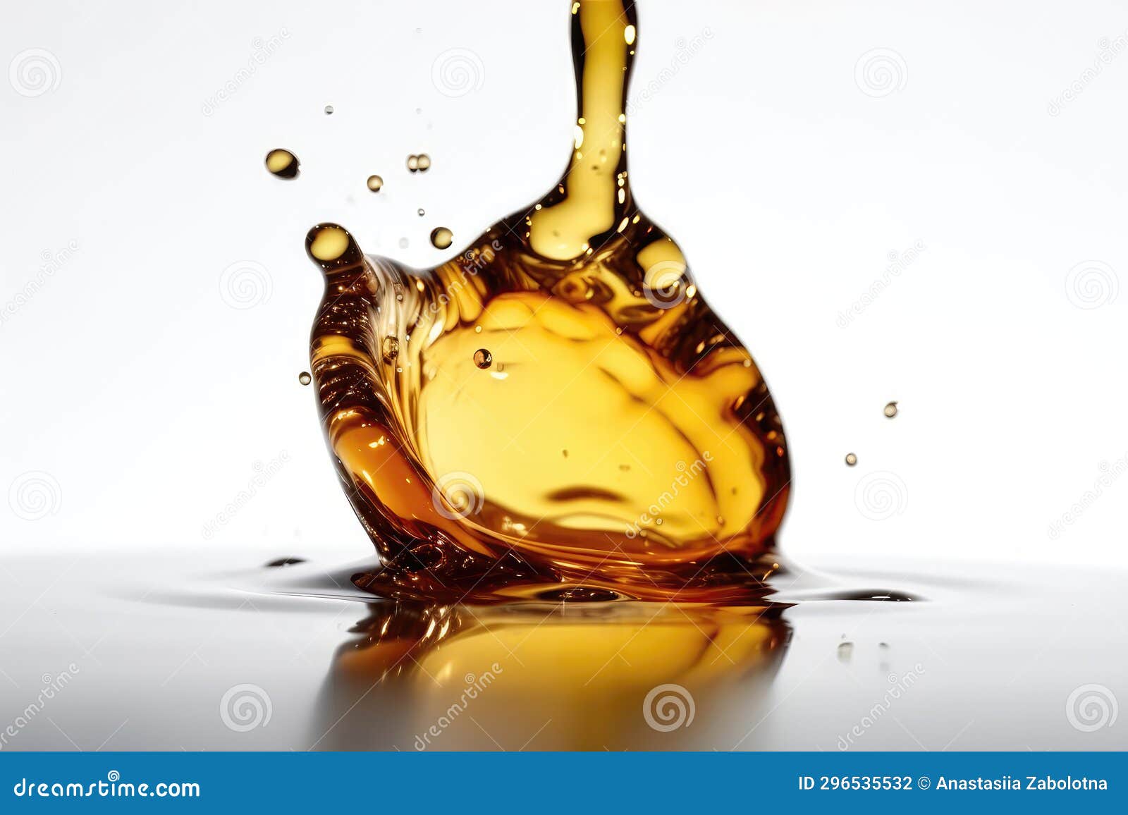 Macro Photo of Single Falling Drop of Oil on White Background, Closeup ...