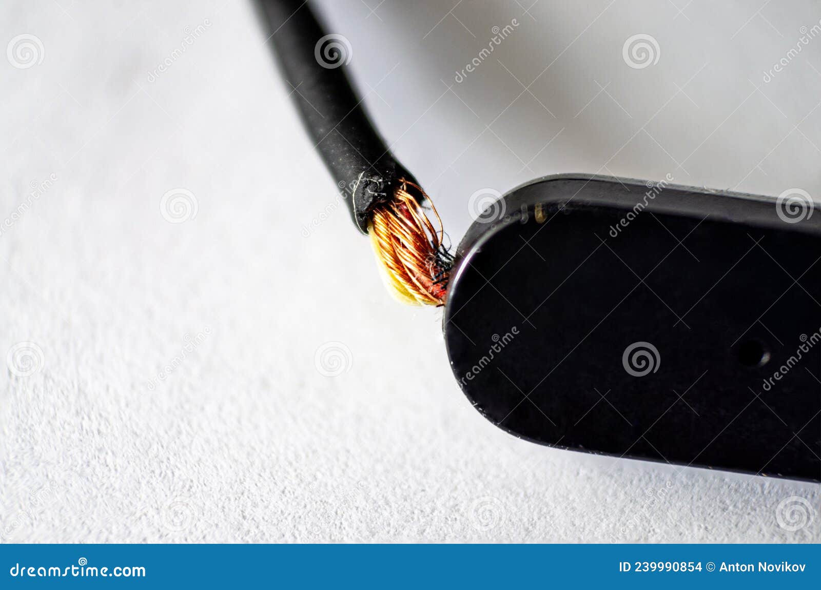 Macro Photo of a Thin Copper Wire with a Torn Winding Stock Photo ...