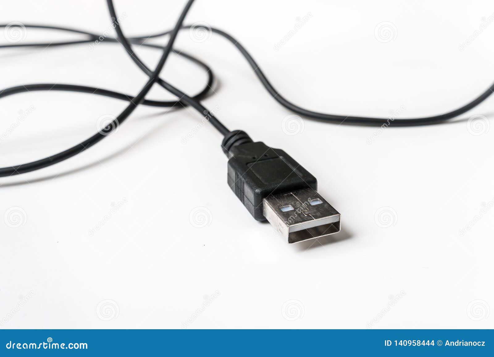 Macro Photo of USB Cable Isolated on White Stock Photo - Image of ...