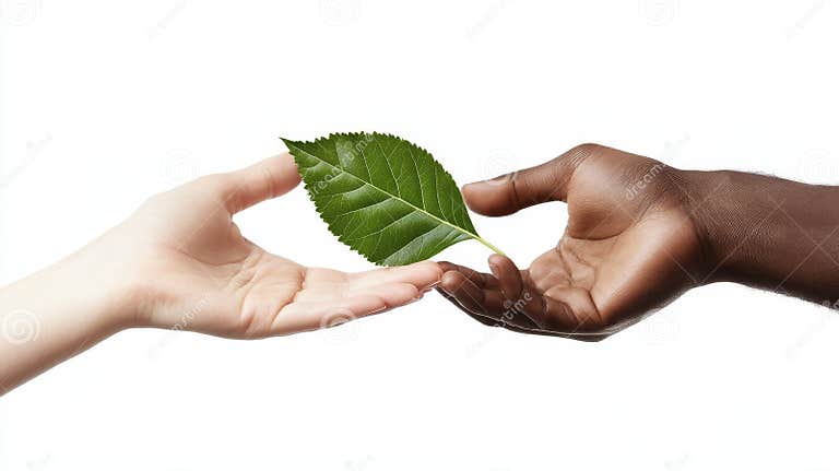 A Macro Photo of Various Hands Touching a Leaf, Symbolizing a ...