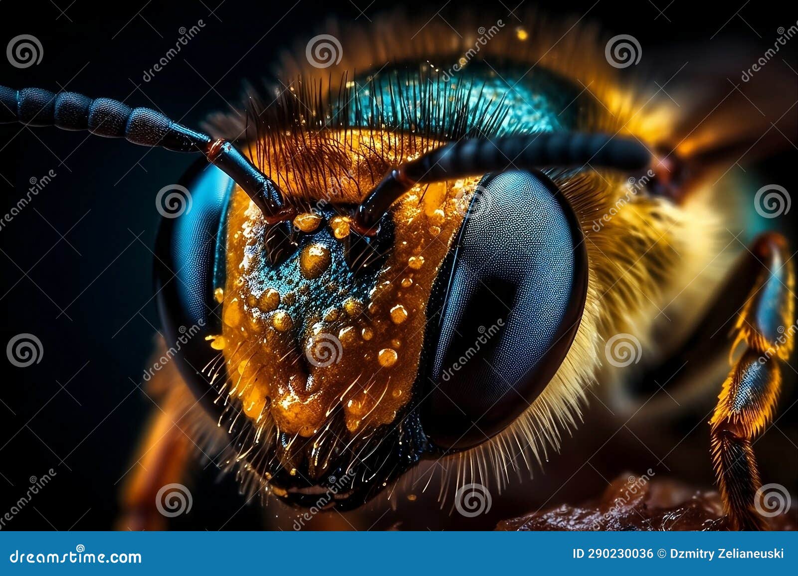 The Wasp Generative Nature Of The Wasp Close-up On Blurred Background ...