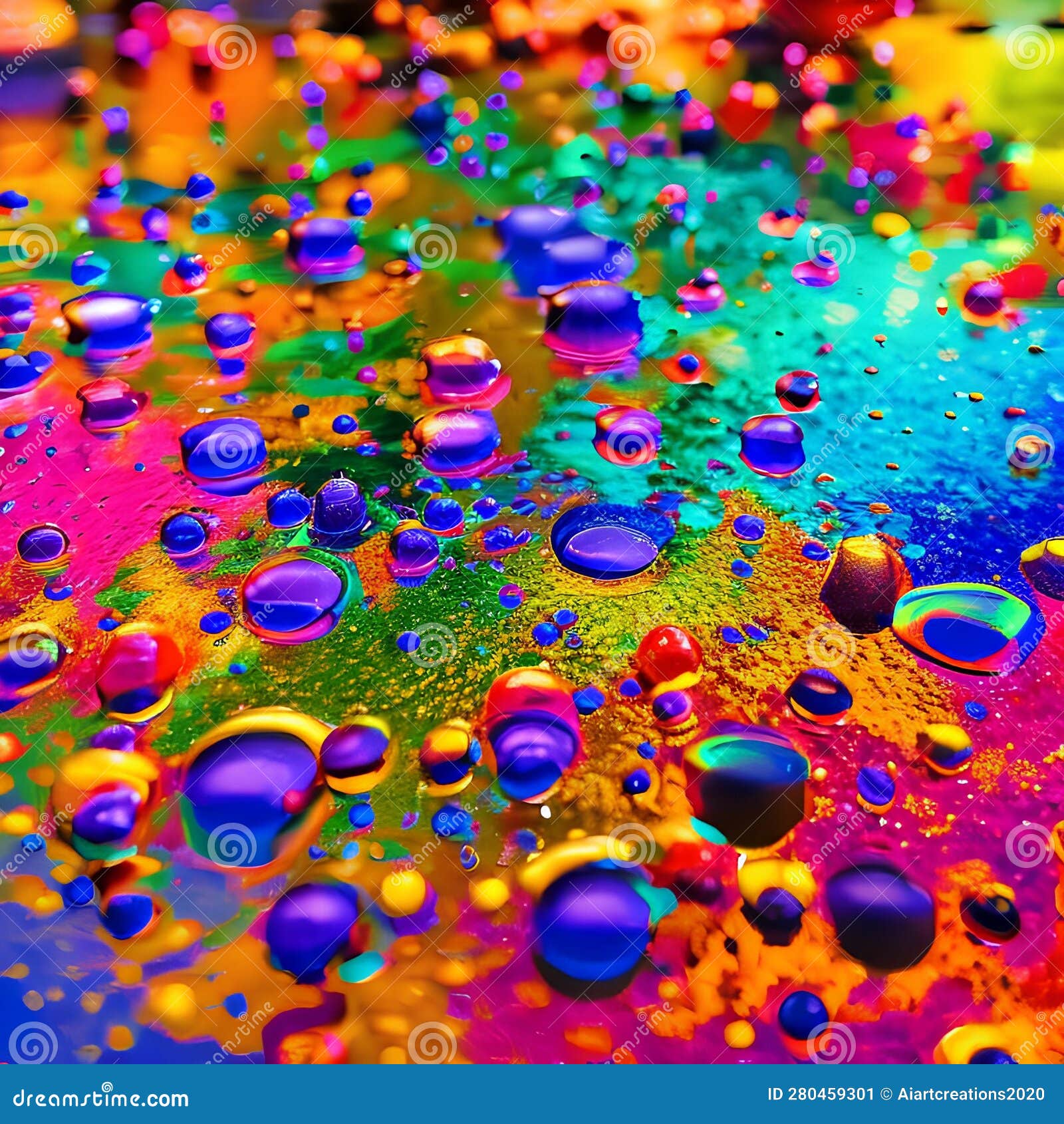 A Macro Photograph of Colorful Ink Drops Blending and Diffusing in ...