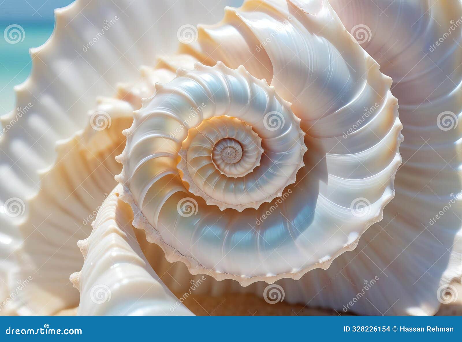 A Macro Photograph of a Halved White Sea Shell Stock Illustration ...