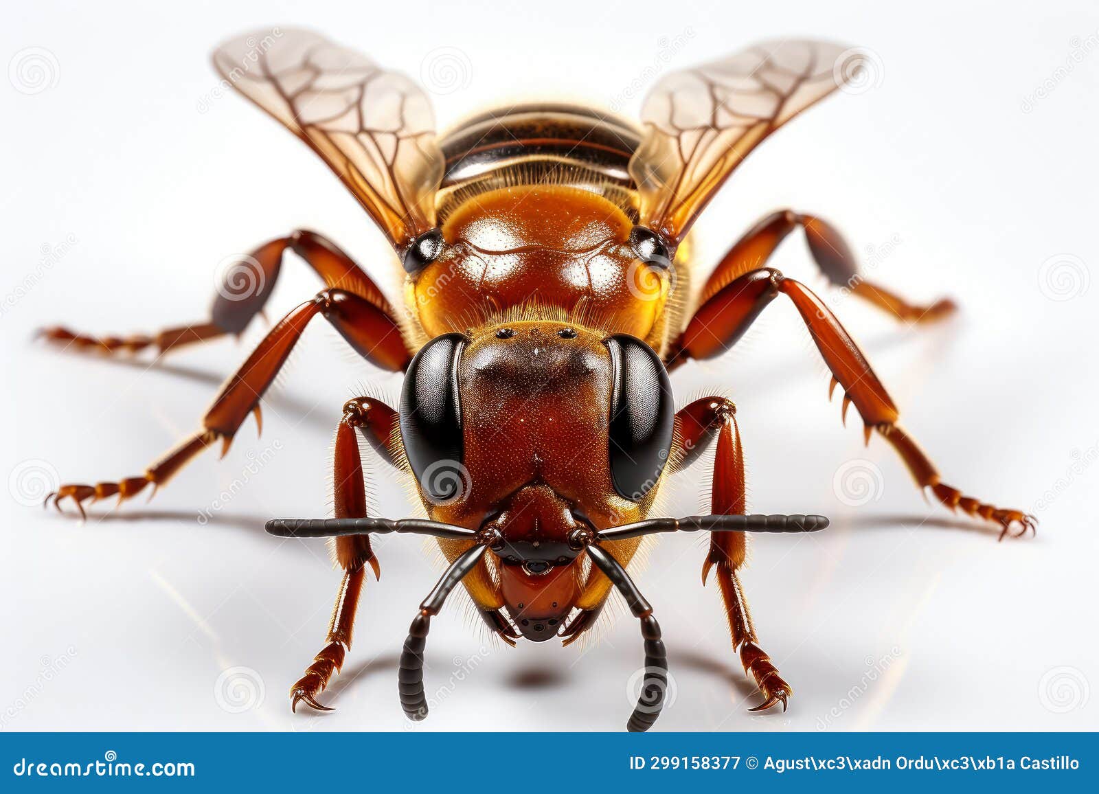 Macro Photograph of a Wasp on a White Background. Stock Image - Image ...