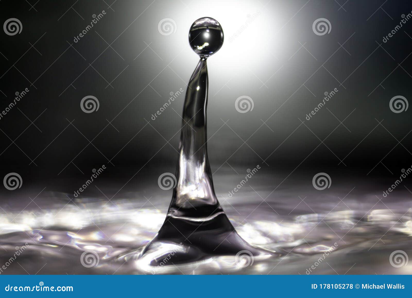 Closeup of a Water Drop Landing Stock Photo - Image of motion, droplet ...