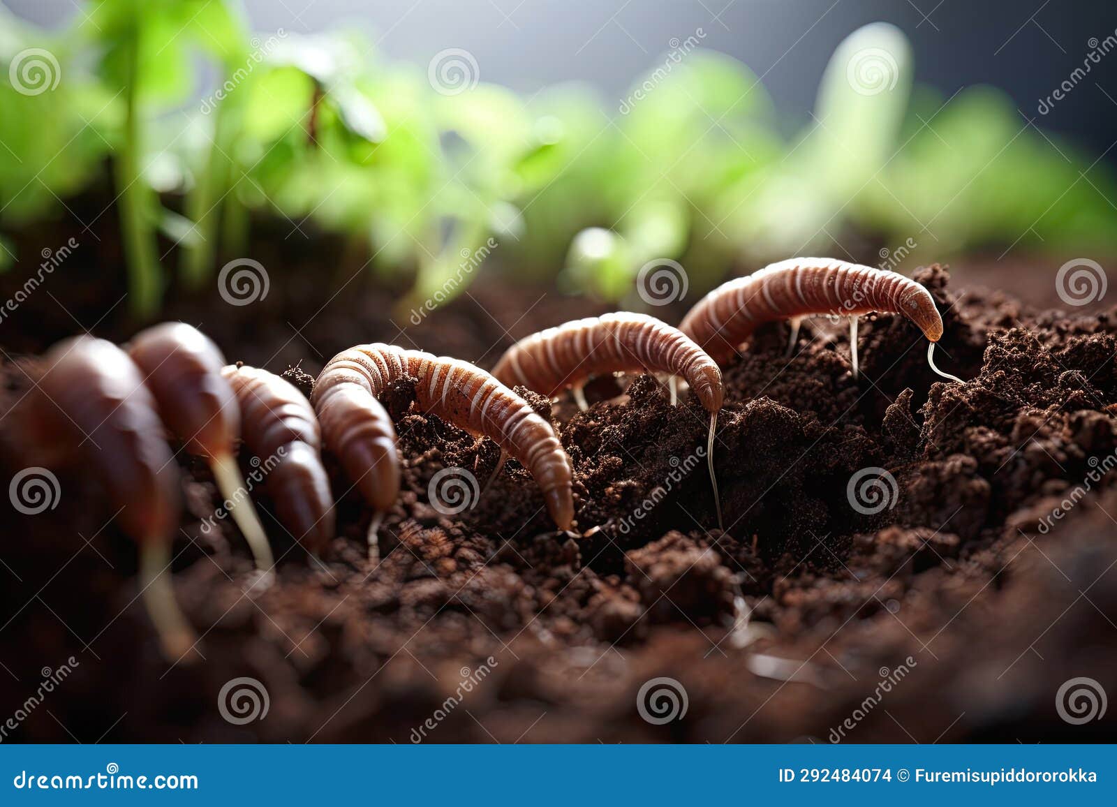 Macro Photographs of Earthworms in Soil Stock Illustration ...
