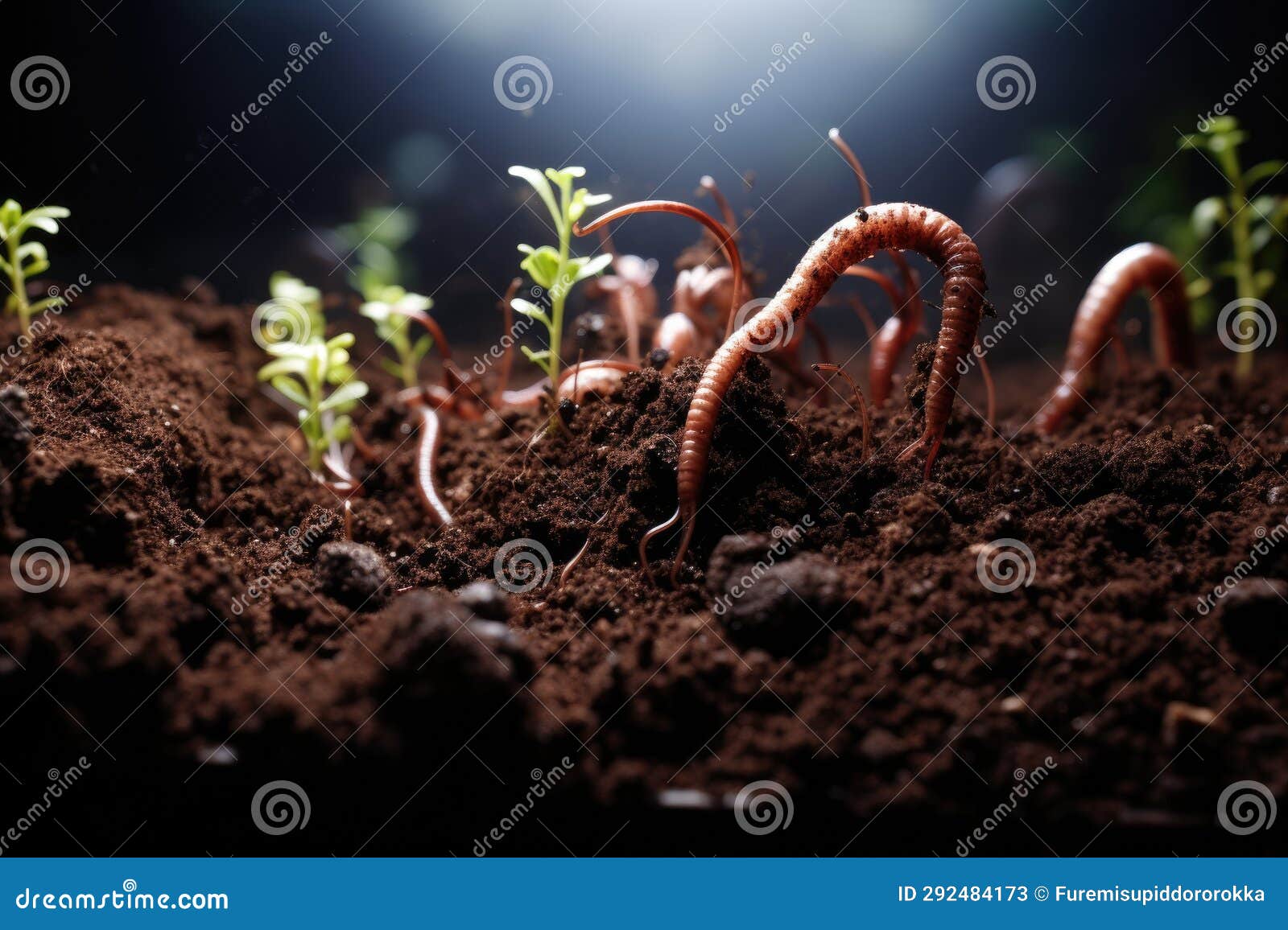 Macro Photographs of Earthworms in Soil Stock Illustration ...
