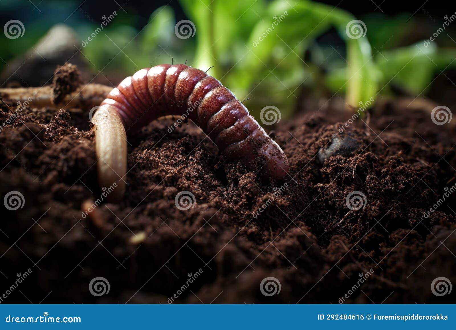 Macro Photographs of Earthworms in Soil Stock Illustration ...