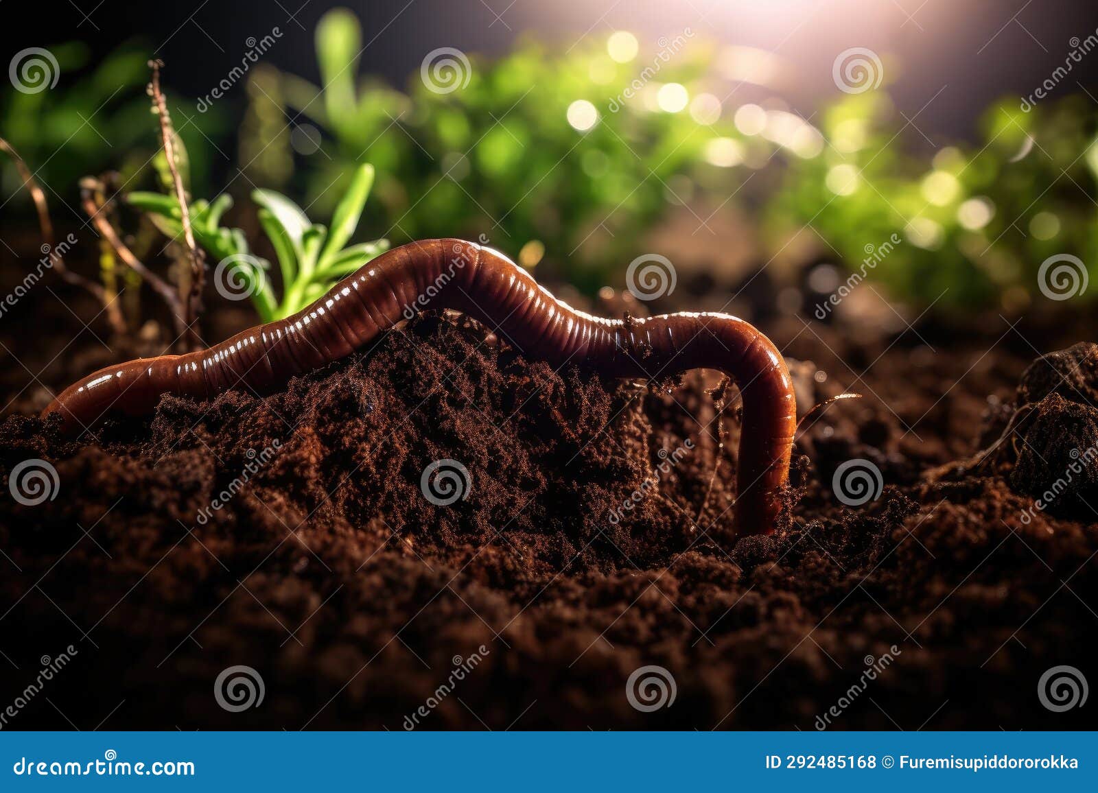 Macro Photographs of Earthworms in Soil Stock Illustration ...