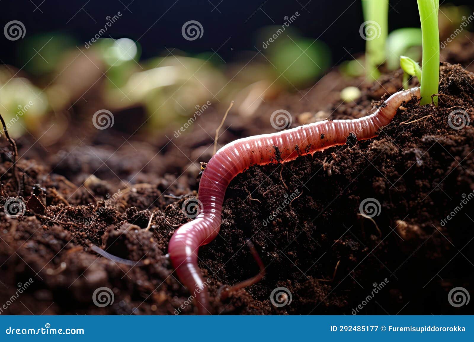 Macro Photographs of Earthworms in Soil Stock Illustration ...
