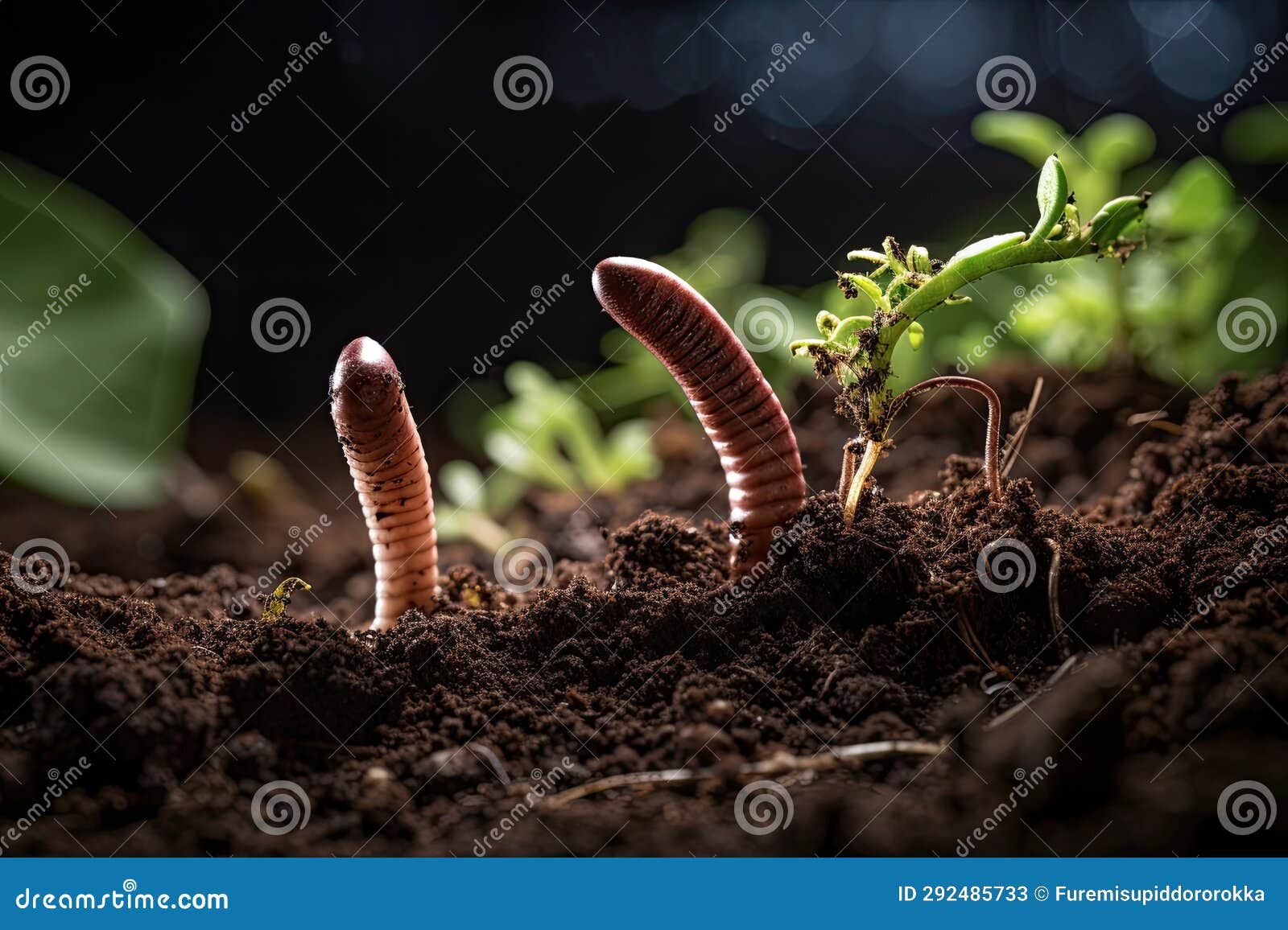 Macro Photographs of Earthworms in Soil Stock Illustration ...