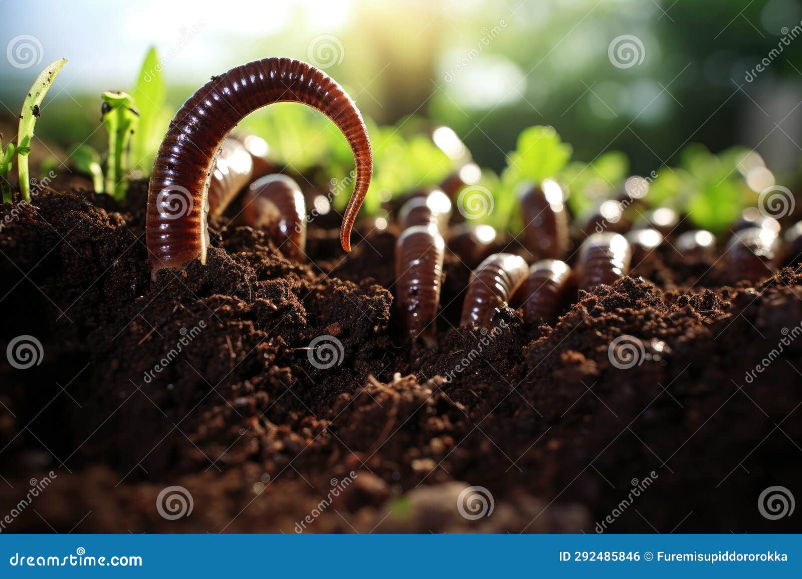 Macro Photographs of Earthworms in Soil Stock Illustration ...