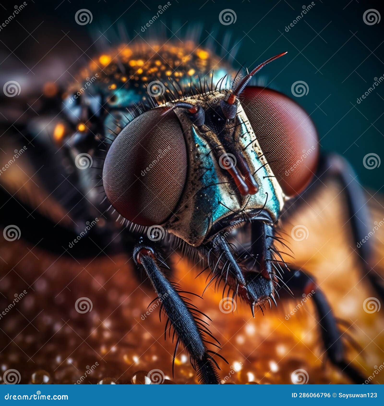 Macro Photography of Blowfly Isolated .generative AI Stock Illustration ...