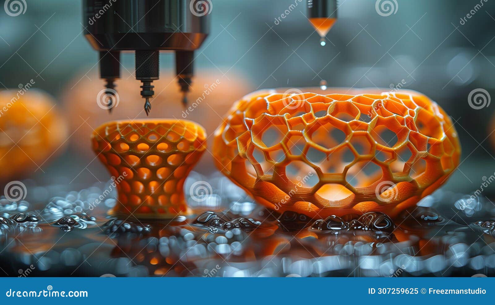 Macro Photography Capturing a 3D Printer Creating a Honeycomb Design ...