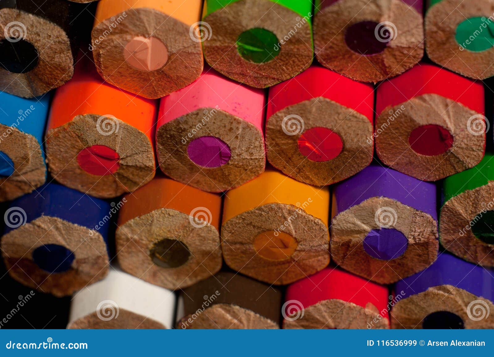 Macro Photography of Colored Pencils. Back Photo of Pencils. Stock ...