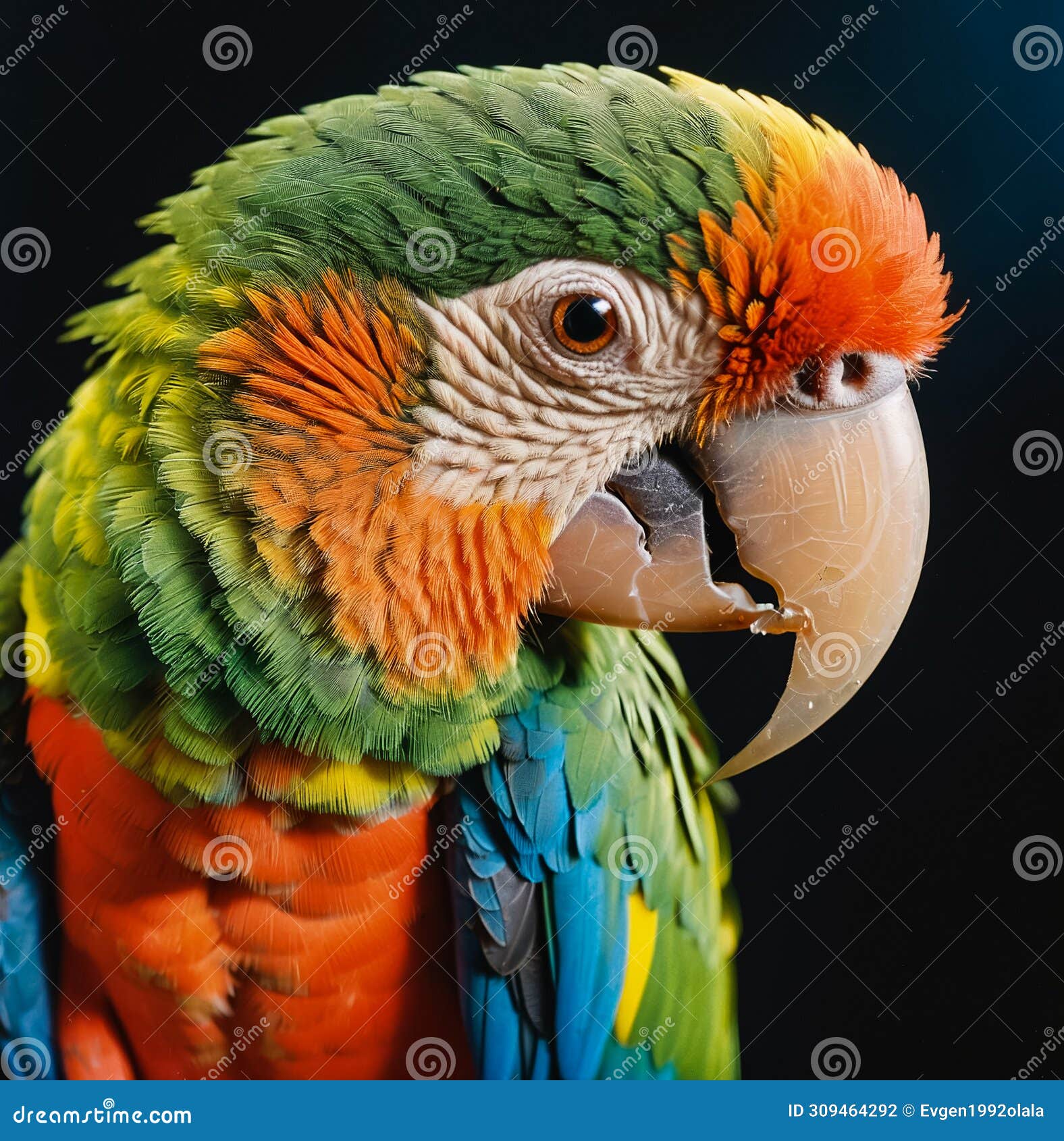 Macro Photography of a Colorful Parrot. Generative AI Stock ...