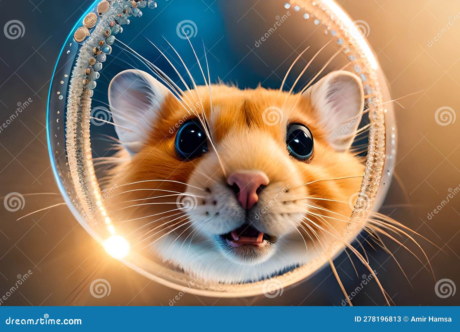 Cute Hamster Inside a Crystallize Bubble Stock Illustration ...