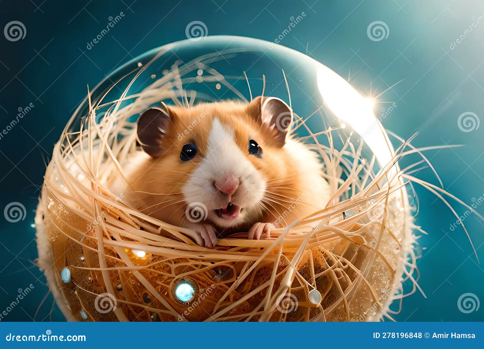 Cute Hamster Inside a Crystallize Bubble Stock Illustration ...