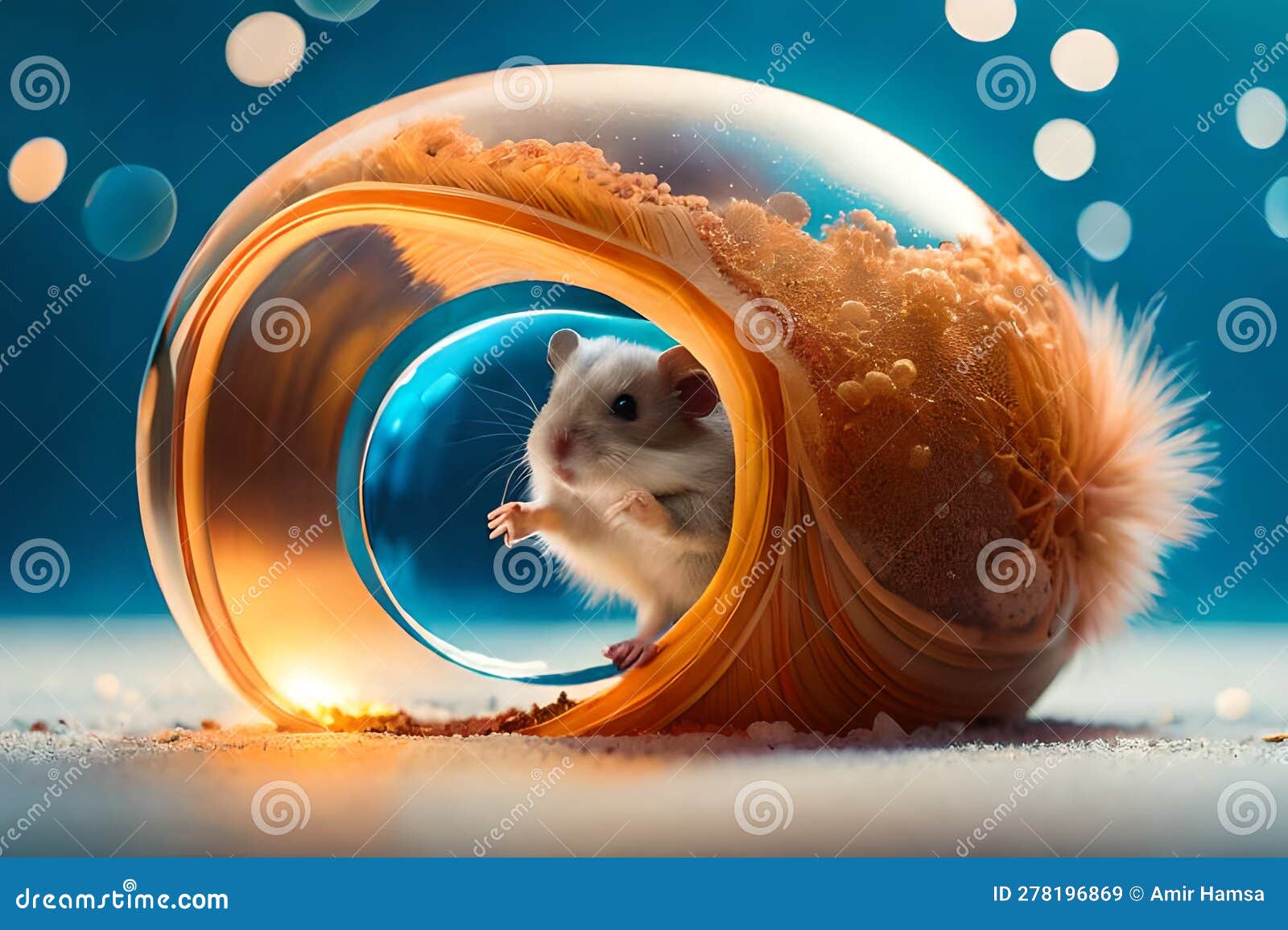 Cute Hamster Inside a Crystallize Bubble Stock Illustration ...