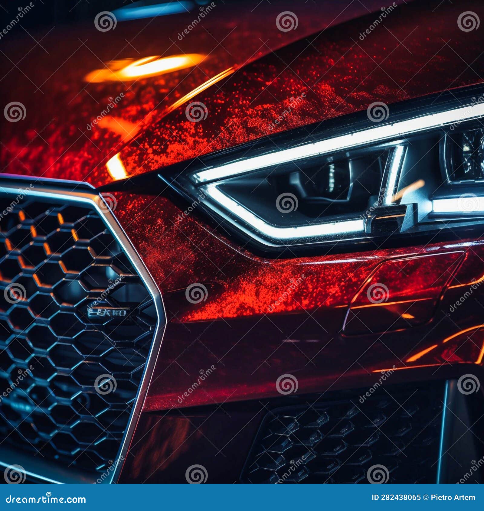 Macro Photography of the Led Lights of an Audi RS7, Generative AI Stock ...