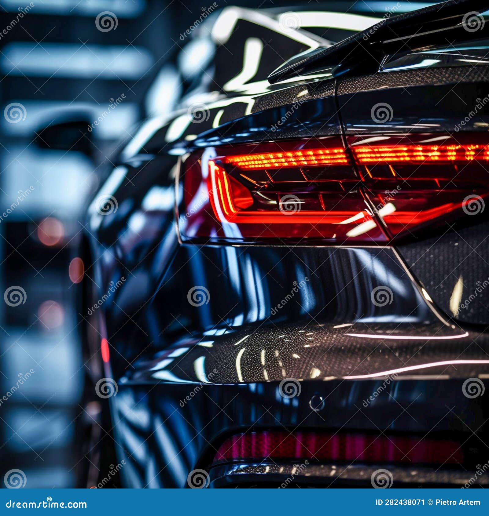 Macro Photography of the Led Lights of an Audi RS7, Generative AI Stock ...
