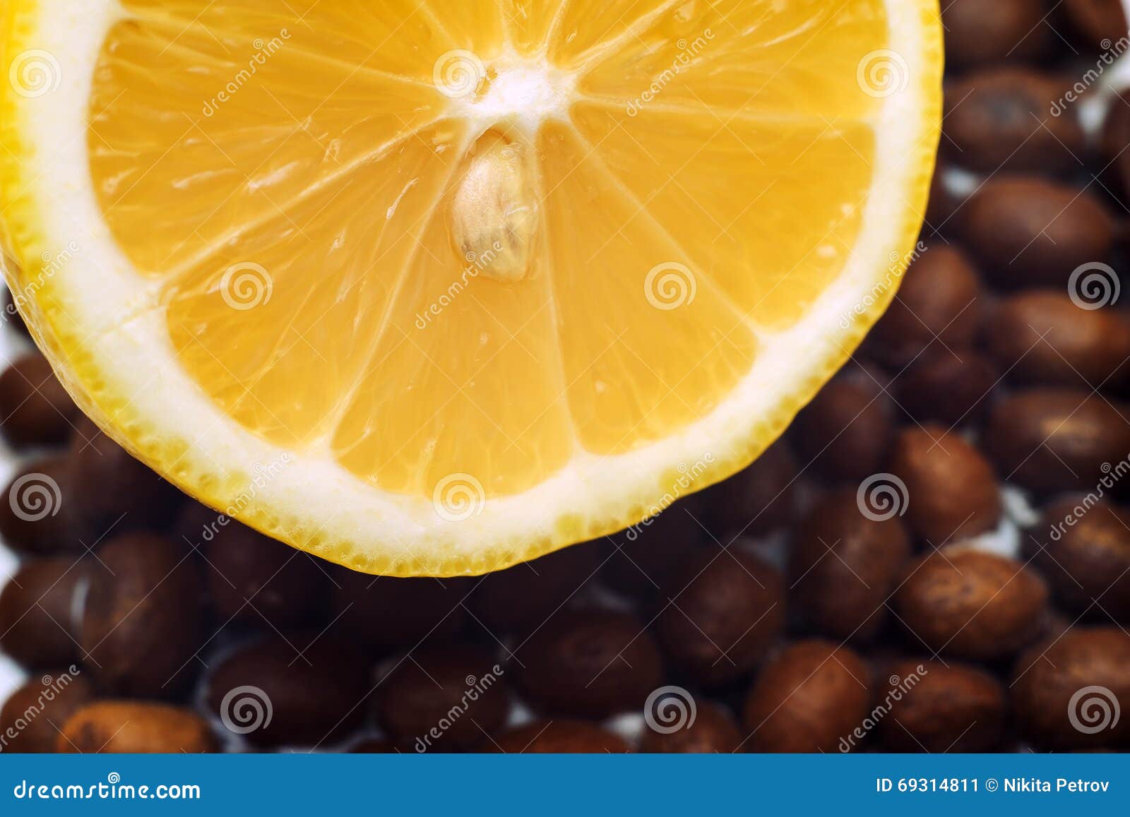 Macro Photography lemon. stock image. Image of beans - 69314811