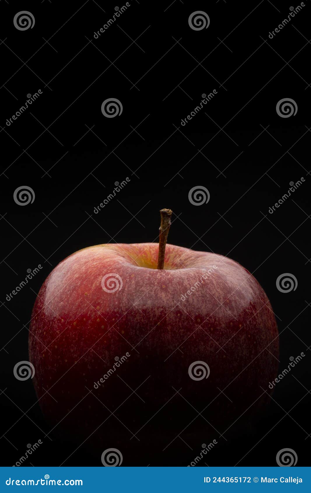 Macro Photography of a Red Apple on a Black Background Stock Photo ...