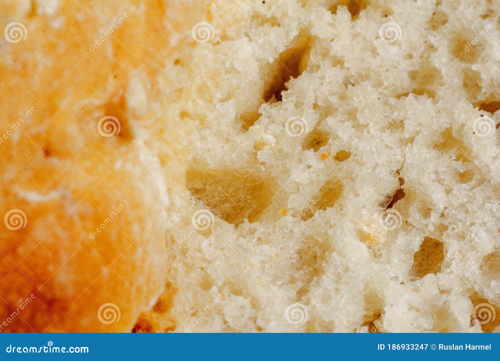 Macro Photography of a Slice Home-baked Bread. Texture or Background ...