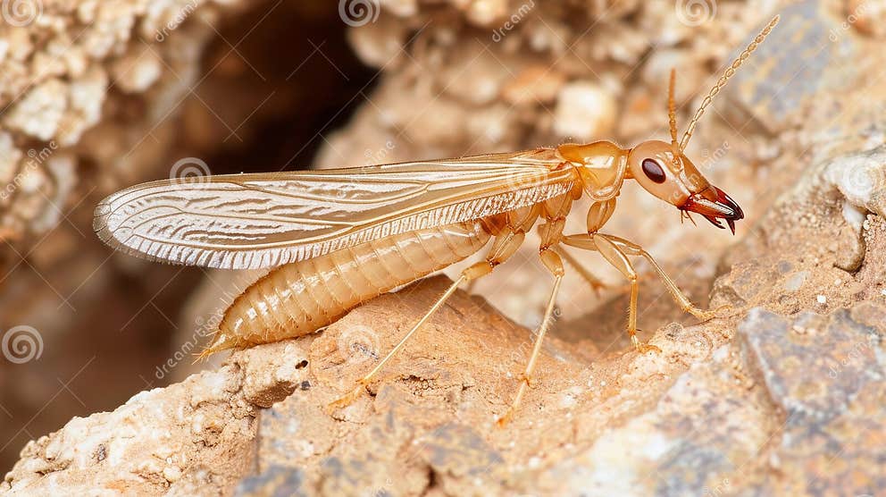 Macro Photography of Winged Termites on Tree Trunk Emphasizing ...