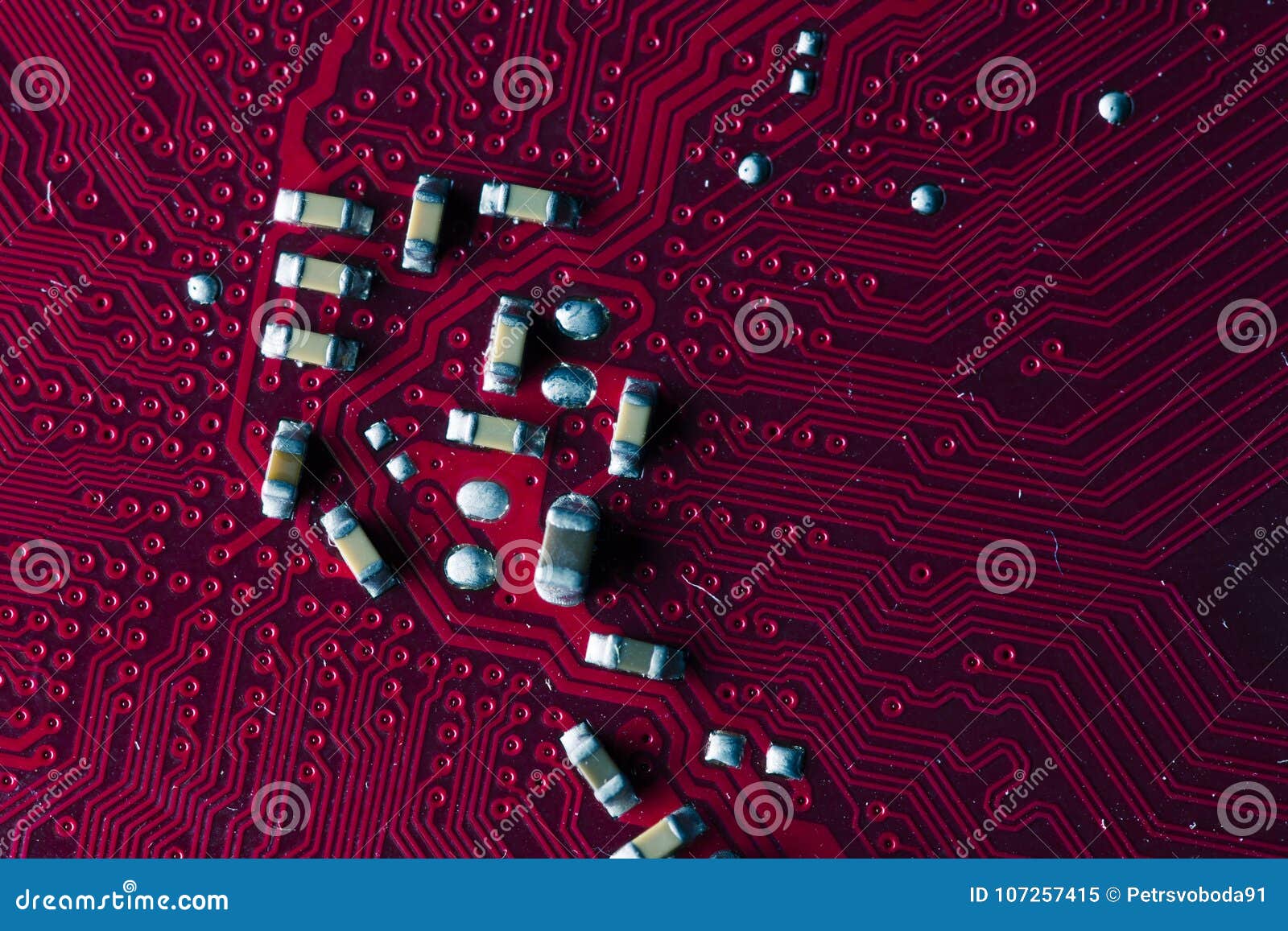 Macro Picture of Red Printed Circuit Board - PCB Stock Image - Image of ...