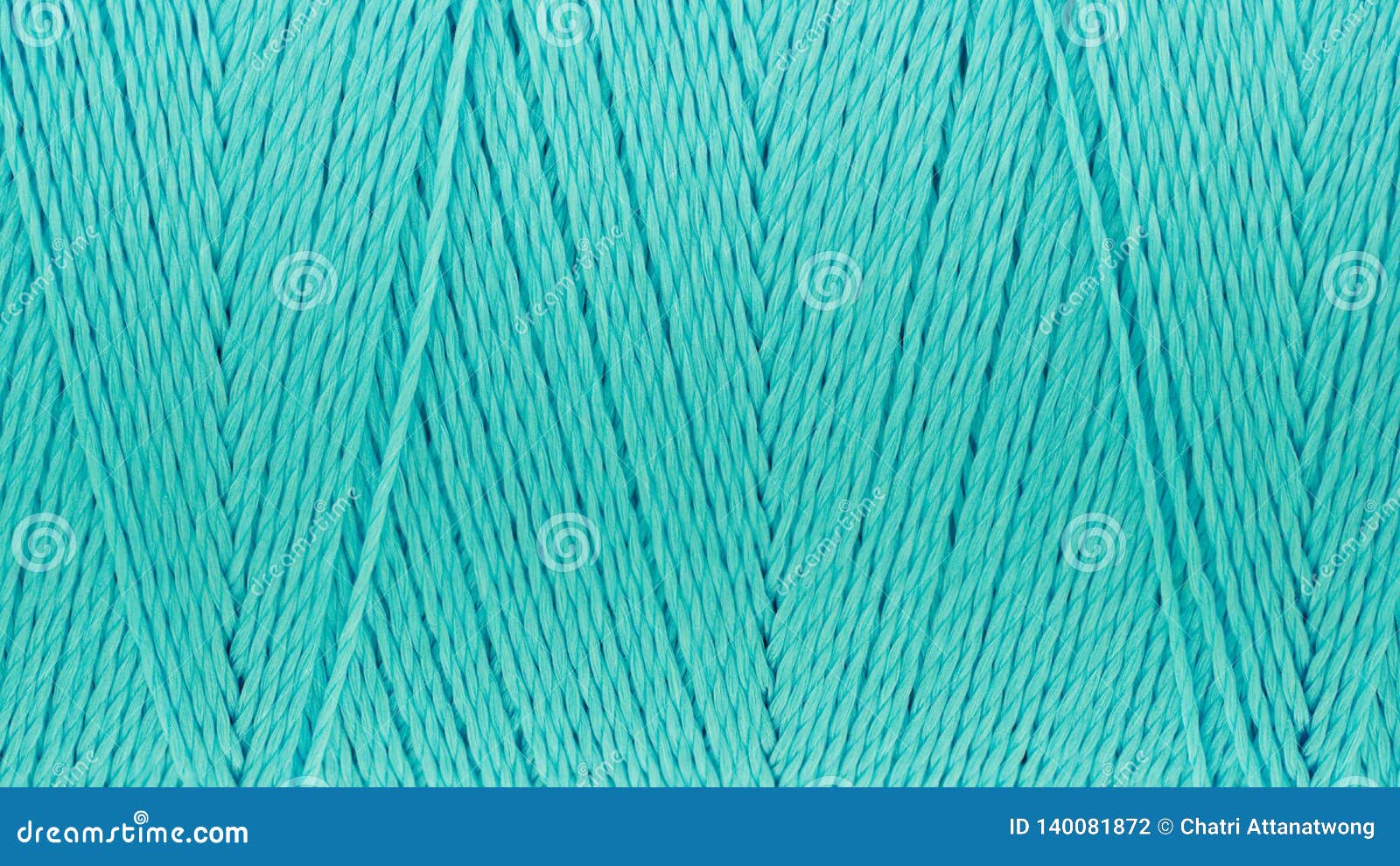 Macro Picture Of Thread Texture Turquoise Color Background Royalty-Free ...