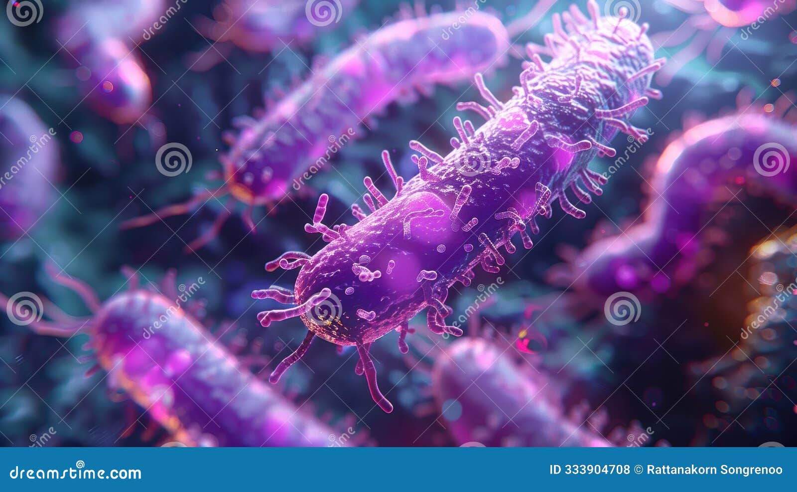 Macro Pink Probiotic Bacteria Biology Science Medical Microscope Stock ...