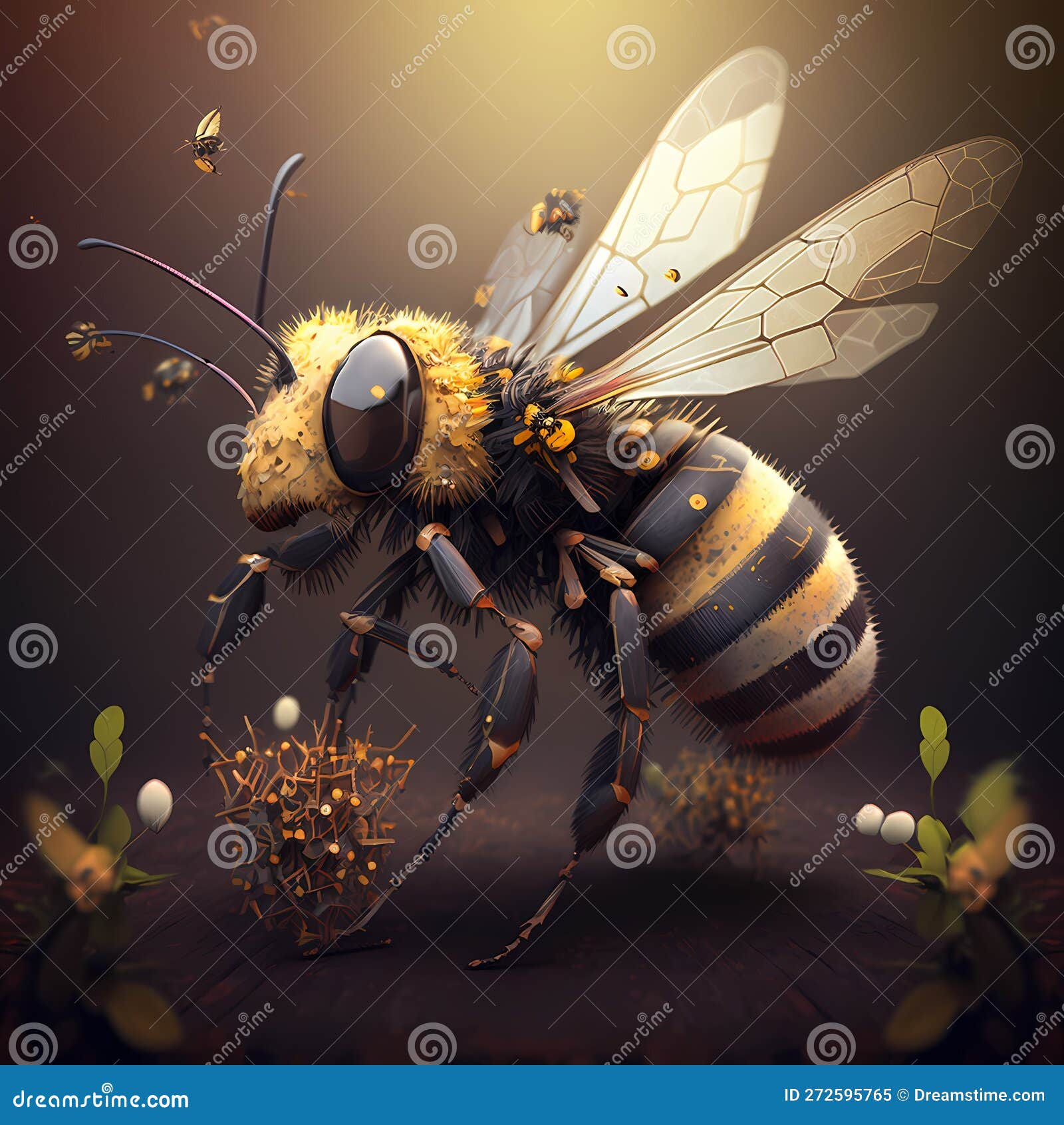 Bee Activity. Generative AI Stock Illustration - Illustration of ...