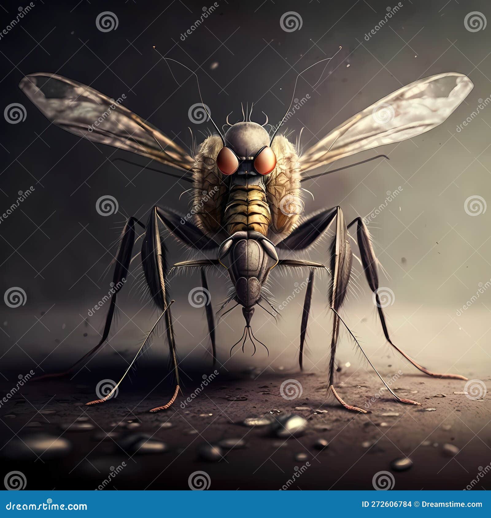 Macro Portrait of Mosquito. Generative AI Stock Illustration ...