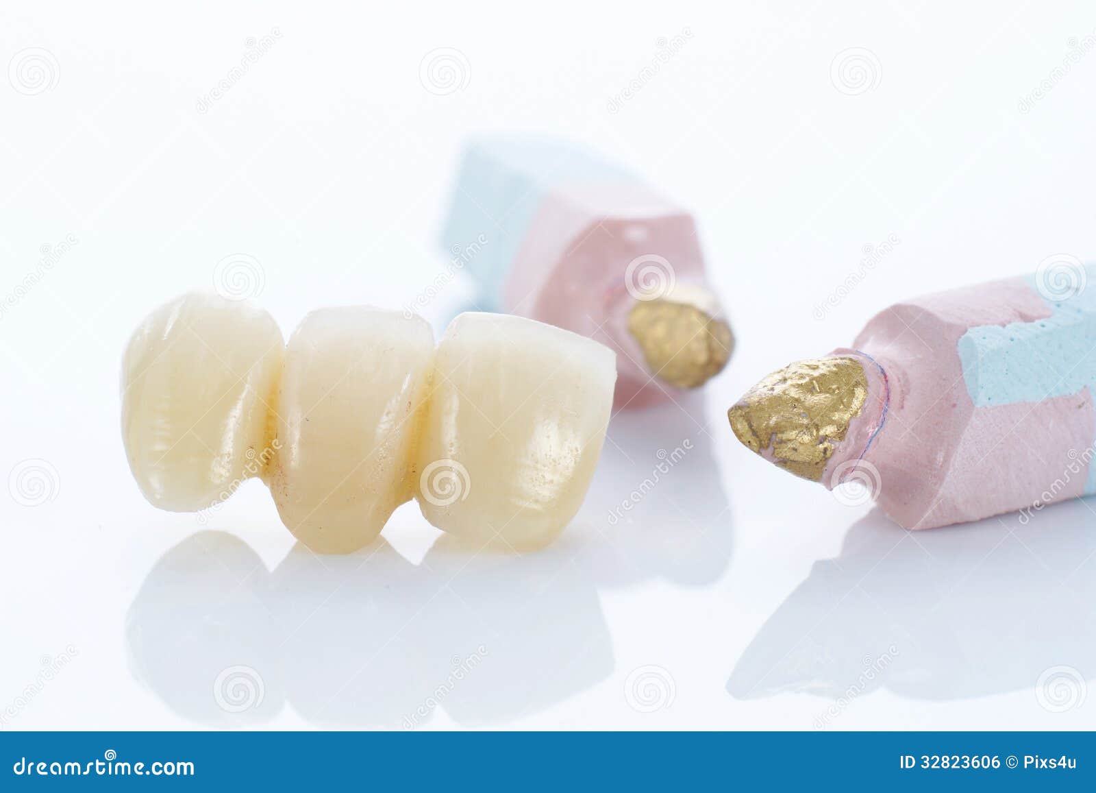 Macro of Prosthetic Teeth with Dental Tools Stock Photo - Image of ...