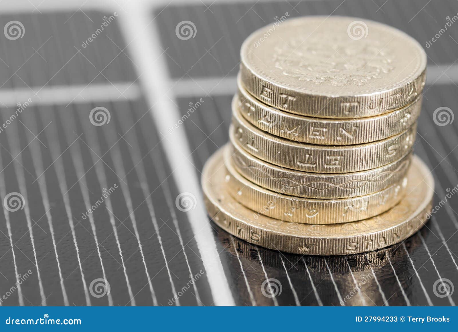 Macro PV Solar Panel and Money. Stock Image - Image of macro, panel ...