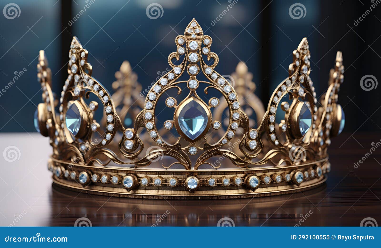 Macro of Queen Crown with Diamond Decoration, Ai Generative Stock ...