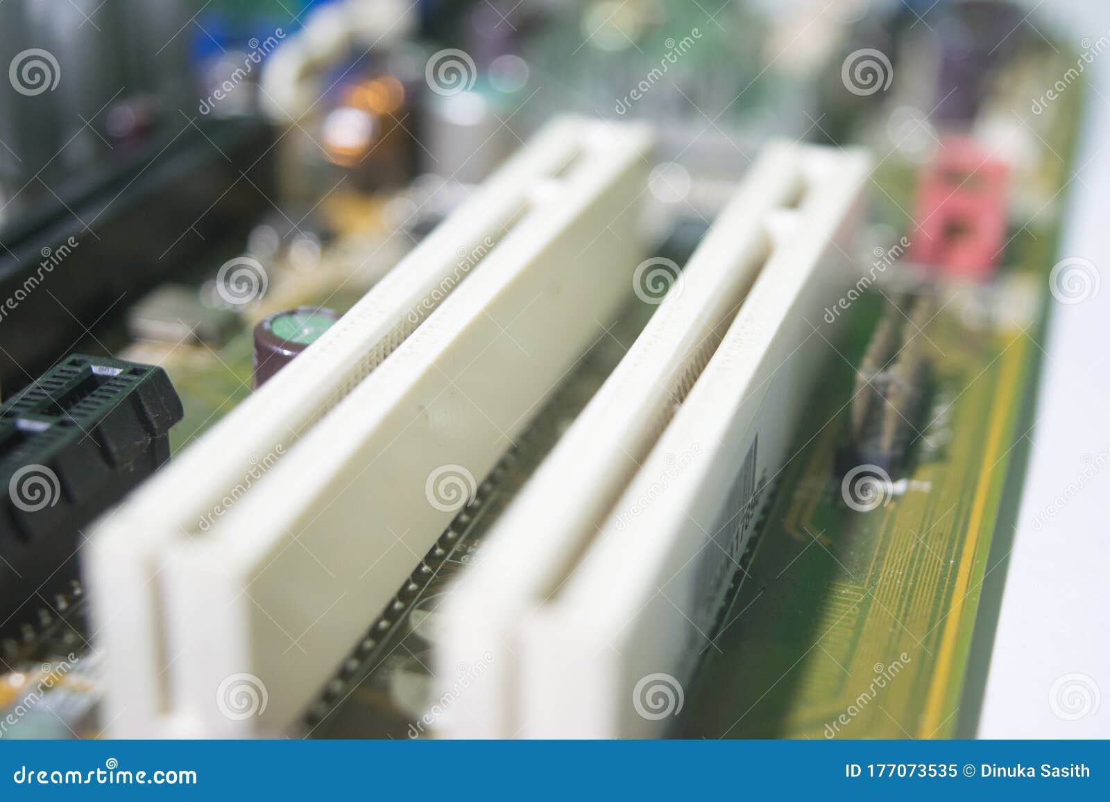 Macro of the Ram Memory Slots Stock Image - Image of board, macro ...