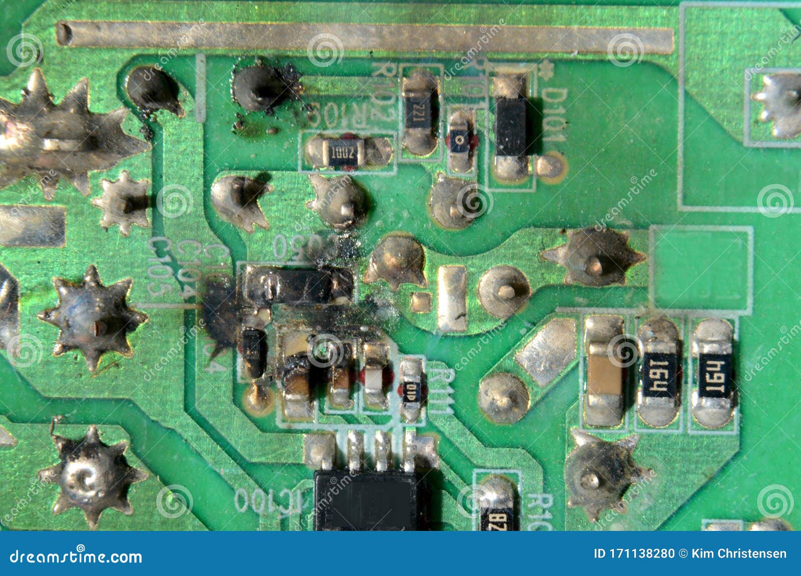 Macro of the Rearside of a Circiut Board of Some Cheap Electronic ...