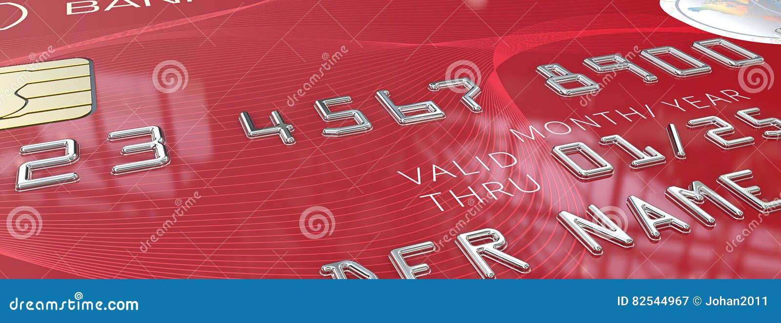 Macro Red Credit Card. stock illustration. Illustration of curve - 82544967