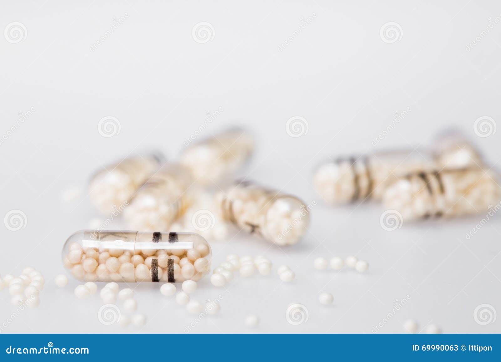 Macro Red Medical Pill Tablet with Pellt, Microgranules Isolated Stock ...