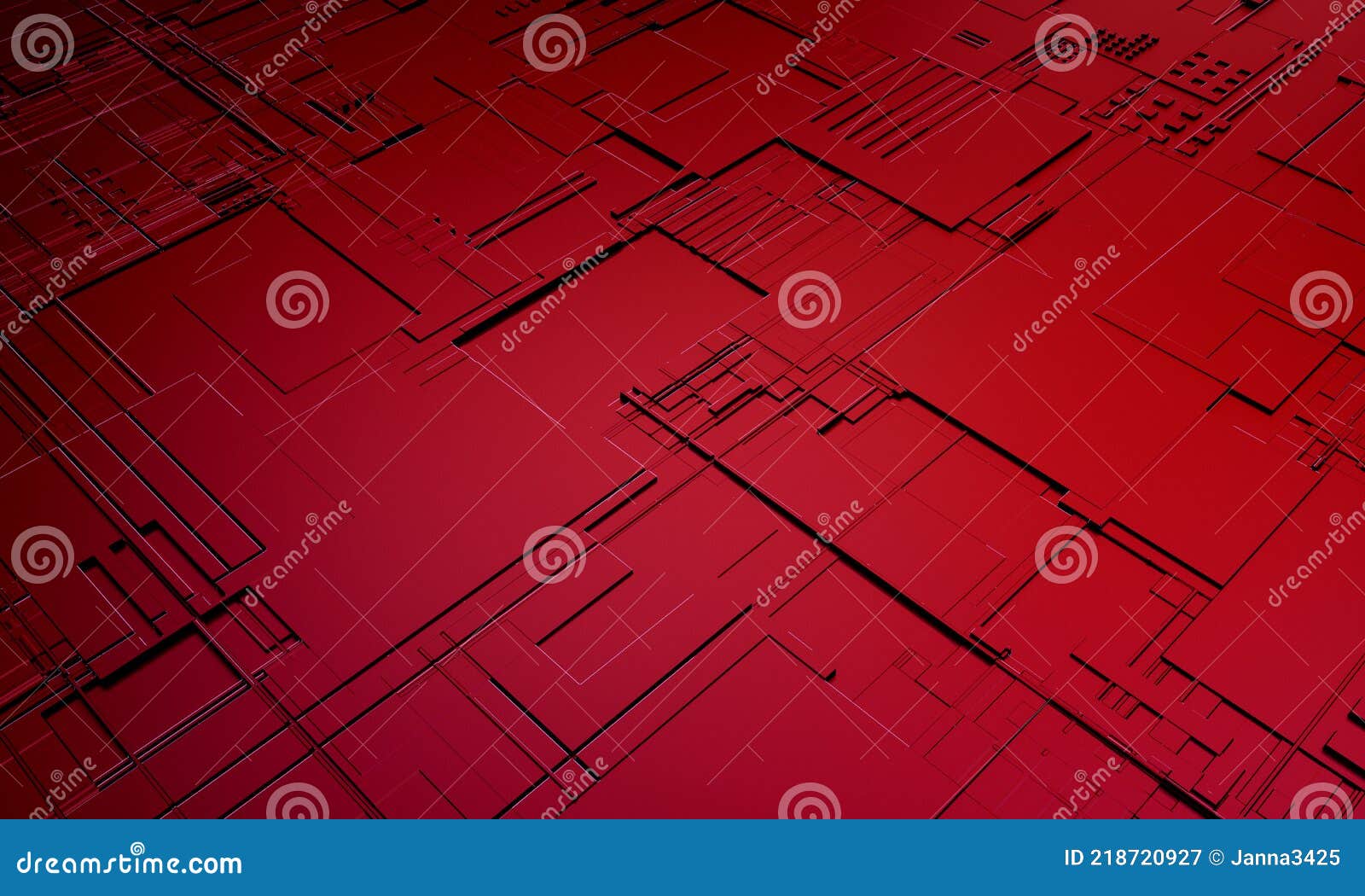 Macro Rendering of a Futuristic Electronic Printed Circuit Board with ...