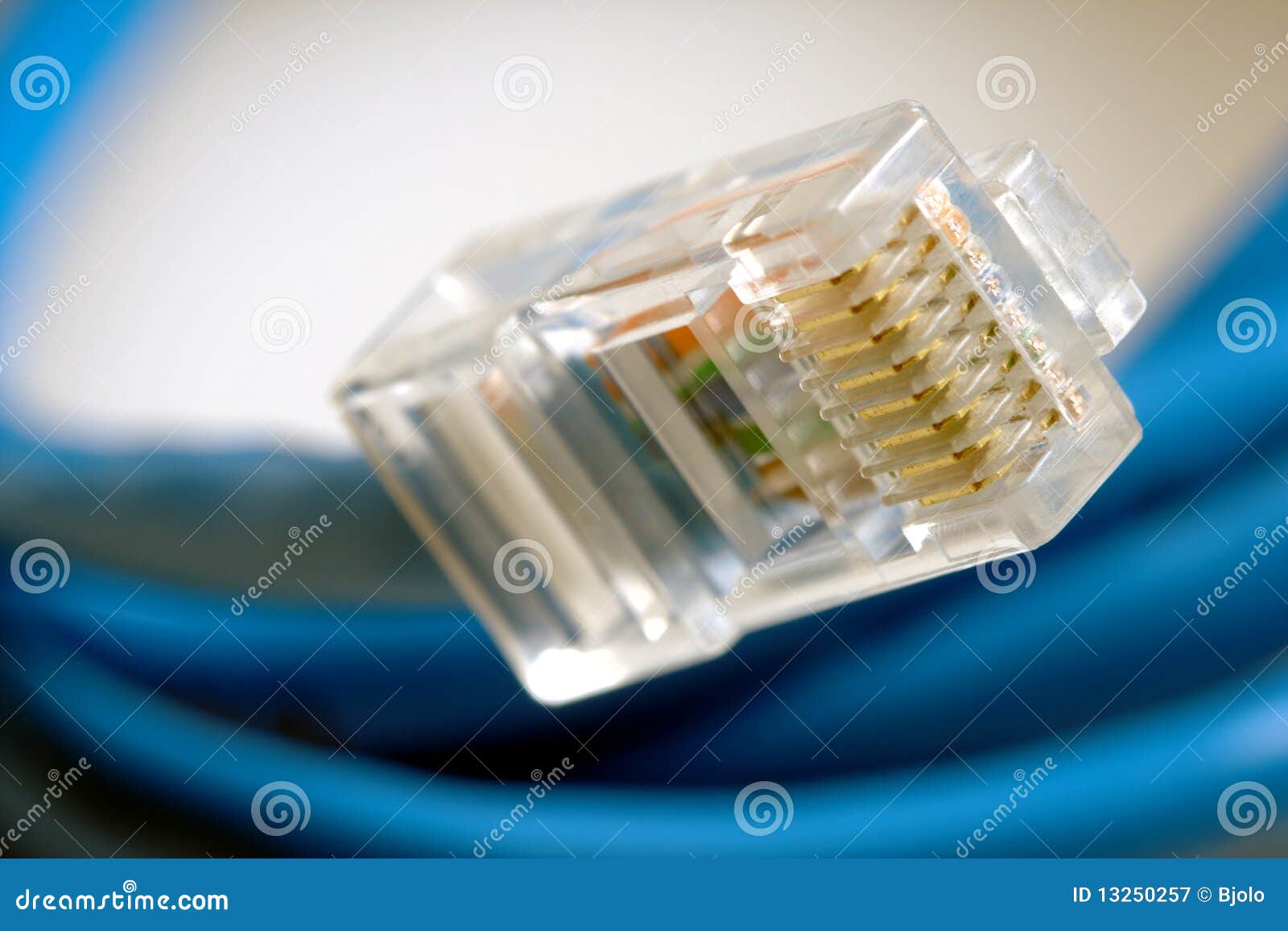 Macro of RJ45 Network Connection Plug Stock Image - Image of computer ...