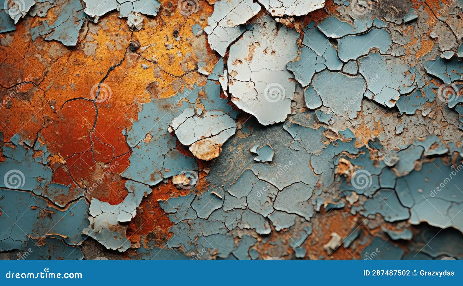 Macro of Rusting Metal with a Peeling Paint Texture Stock Illustration ...